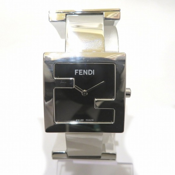 Fendi | Accessories | Fendi Horology 400l Quartz Square Face Ff Logo ...